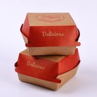 China Customized Clam Shell Eco-friendly Kraft Paper Food Grade Packaging Burger Box for sale