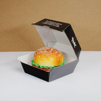 China Burger Box Customization Disposable Fast Food Waiver Packaging Paper Box for sale