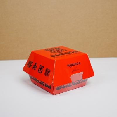 China Biodegradable Burger Box Packaging Customized Printing Packaging Cardboard Paper Burger Box for sale