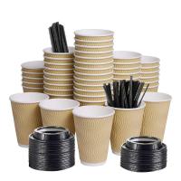 China Wholesale Eco-friendly Disposable Custom Printed Coffee Cups Biodegradable Kraft Paper Cups for sale