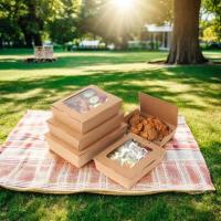 China Customized eco-friendly and biodegradable kraft paper takeaway food box kraft paper lunch box for sale