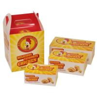 China Takeout fried chicken box food grade customized logo biodegradable white cardboard packaging box for sale