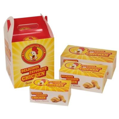 China Takeout fried chicken box food grade customized logo biodegradable white cardboard packaging box for sale