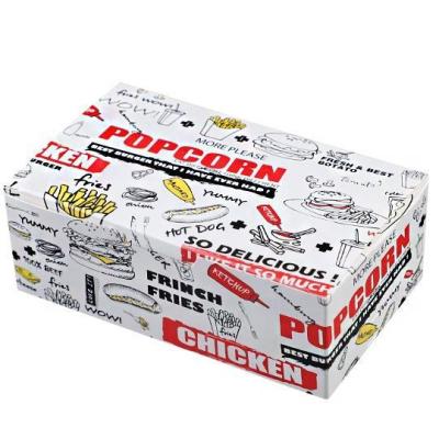 China Customized printed logo for fried chicken french fries popcorn fast food takeaway biodegradable paper box for sale