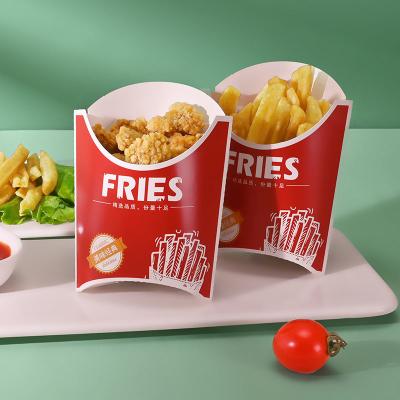 China Customized printed logo French fries biodegradable food grade lunch takeaway box for sale