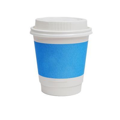 China Eco-friendly coffee paper cup custom printed logo double wall hot drink paper cup with lid for sale
