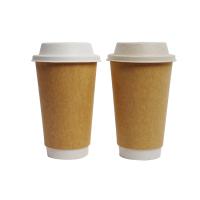 China Customized biodegradable disposable coffee paper cup single and double paper coffee cup with lid for sale