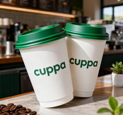 China Customized disposable coffee paper cup eco-friendly biodegradable with lid for sale