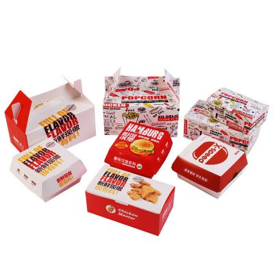 China Customized printed logo disposable fast food delivery burger box packaging for sale