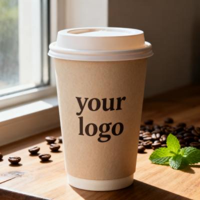China Biodegradable paper cup wholesale custom 8oz 16oz single and double wall hot drink coffee paper cup for sale