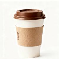 China Eco-friendly water-based coating customized disposable single and double wall coffee paper cup with lid cup cover for sale