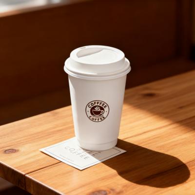 China Customized eco-friendly 4oz 8oz 10oz 12oz 14oz 16oz hot drink disposable single/double wall coffee cup with lid for sale