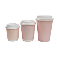 China Disposable coffee paper cup wholesale custom 8oz double-layer hot coffee paper cup with lid for sale