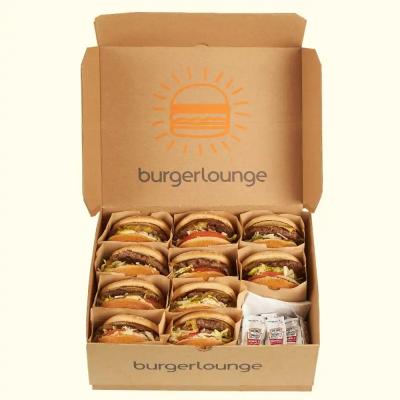 China Fast food hamburgers french fries lunch takeout party customization cardboard boxes for sale