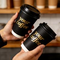 China Custom Logo Printing Double Wall Coffee Paper Cup with Food Grade Material for Eco-Friendly Disposable Use for sale