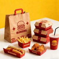 China Wholesale customized eco-friendly food grade fast food burgers french fries fried chicken boxes for sale