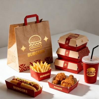 China Customized waterproof and oil resistant hamburger french fries fried chicken box for sale