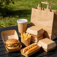 China Biodegradable disposable fast food packaging customized hamburger and french fry sandwich box for sale