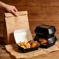 China Customized printed logo eco-friendly and recyclable hamburger french fries takeaway paper box restaurant container for sale