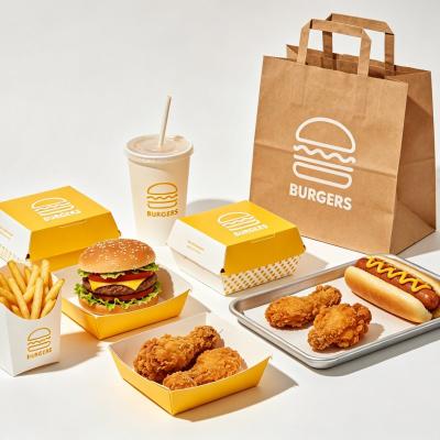 China Wholesale customized eco-friendly food packaging burger french fries hot dog paper box for sale