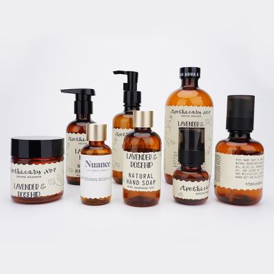 China Cosmetic Plastic Bottles Amber Skincare Packaging 40ml 50ml 100ml 150ml 200ml 500ml for sale
