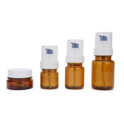 China OEM PETG Amber Plastic Pump Bottles 40ml 60ml 100ml 130ml for sale