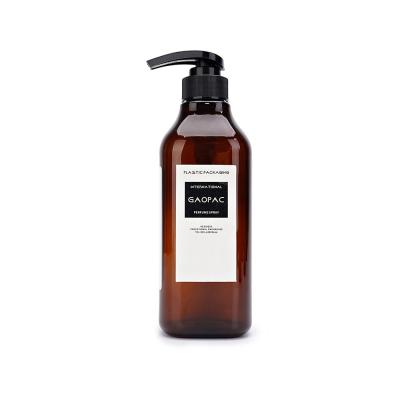 China PET Empty Amber Skin Care Packaging 500ml 600ml 1000ml Plastic Shampoo Bottles for sale