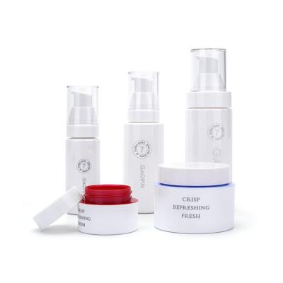 China 15g 20g Cosmetic Plastic Bottles White Empty Lotion Toner Cream Jars Cosmetic Packaging for sale