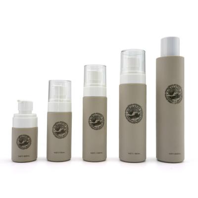 China SGS Grey HDPE Plastic Lotion Bottle 120ml 200ml 50ml 75ml Labeling Surface Handling for sale