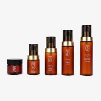 China Amber PET Plastic Jar Press Pump 100ml Bottle Cosmetic Plastic Lotion Bottle for sale