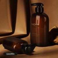 China 10.14oz 13.52oz Round Flat Plastic Shampoo Bottles Brown Eco Friendly for sale