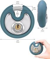 China Rarlux Waterproof Padlock Stainless Steel Disc Lock with Rubber Bumper for Gate Stainless Steel Heavy Duty Discus Keyed PadLock for sale