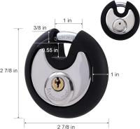 China Rarlux Waterproof Anti-Theft Stainless Steel Disc Padlock with Hardened Shackle 2 Brass Keys for Sheds & Gates-304SS Heavy Duty for sale