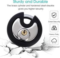 China Rarlux Waterproof Anti-Theft Stainless Steel Disc Padlock with Hardened Shackle 2 Brass Keys for Sheds & Gates-304SS Heavy Duty for sale