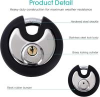 China Rarlux Waterproof Anti-Theft Stainless Steel Disc Padlock with Hardened Shackle 2 Brass Keys for Sheds & Gates-304SS Heavy Duty for sale