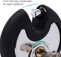 China Rarlux Waterproof Anti-Theft Stainless Steel Disc Padlock with Hardened Shackle 2 Brass Keys for Sheds & Gates-304SS Heavy Duty for sale