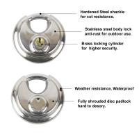 China Rarlux 90mm Hot Sale Disc Padlock Heavy Duty Waterproof Anti-theft Stainless Steel Round Disc Door Padlocks for sale
