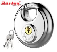China Rarlux Hot Sale Disc Padlock Heavy Duty Waterproof Anti-theft Stainless Steel Round Disc Door Padlocks  for Storage, Gym, School for sale