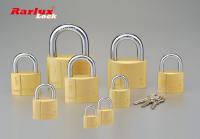 China Rarlux EUR050 50mm European Brass Padlock with 3 Brass Keys Durable High Safety Key Lock and Top Security Shackle for sale