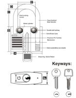 China Rrlux Hot Selling Customized Durable Brass Padlocks with 3 Brass Keys-Direct Sales Factory Price for sale