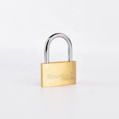 China Rarlux New Arrival Solid Padlock Brass Body Brass Cylinder Thin Brass Padlock for sale