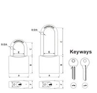 China Rarlux High Security Manufacturer Solid Padlock Keyed Alike Brass Brush Padlock for sale