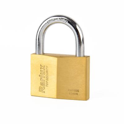 China Rarlux Top Security Solid Padlock 3 Nickel-plated Keys Brass Padlock for sale