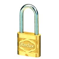 China Rarlux Durable High Quality Brass Padlock with 3 Keys ISO Certified Cast Hardened Master Lock Shackle for sale