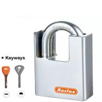 China Rarlux 40-70mm High Security Solid Padlock Body Plated Shackle Protected  Candado square  Brass Padlock for sale