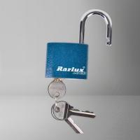 China Rarlux 38-75mm Padlock Iron Body Best Padlock Blue Plastic Painted Surface Iron Padlock with Brass Keys or Iron Keys for sale