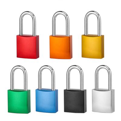 China 40mm Industrial Safety Heavy Duty Outdoor Weatherproof Aluminum Padlock Long Shackle Keyed Alike for School Gym Lockers Colorful for sale