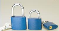 China Rarlux High Security Durable Decentered Solid Blue Color Plastic Painted Hardened Steel Iron Padlock Solid Brass Cylinder Key for sale