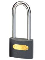 China Rarlux Medium Grey Iron Padlock High Security Master Lock with Long Shackle Key Unlock Way for sale