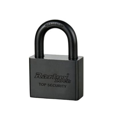 China Rarlux 40-70mm High Security Waterproof Solid Padlock Iron Body Electrophoretic Staining Black square Iron Padlock for sale